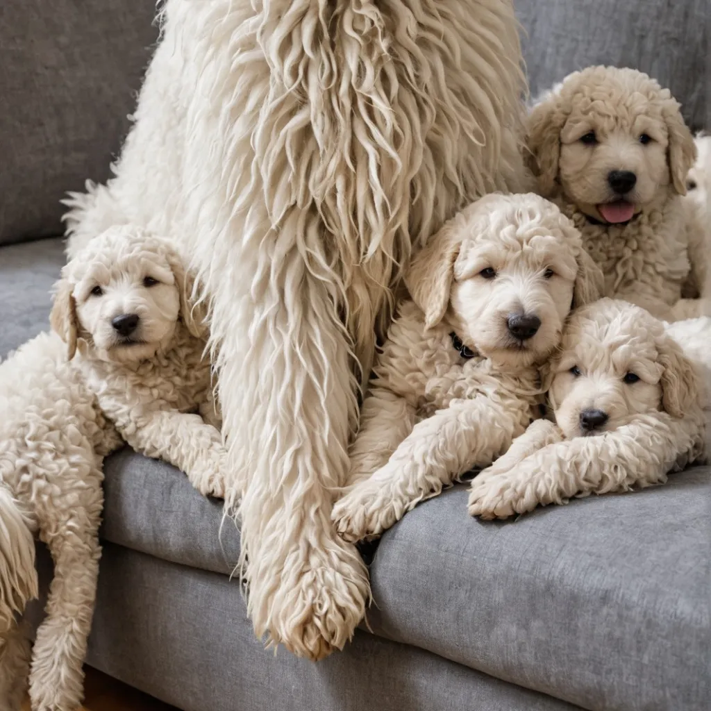 Chat with Komondor puppies